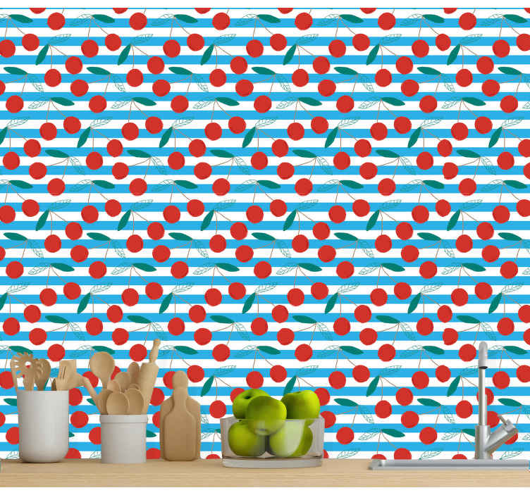 Abstract Fruit Pattern kitchen wallpaper