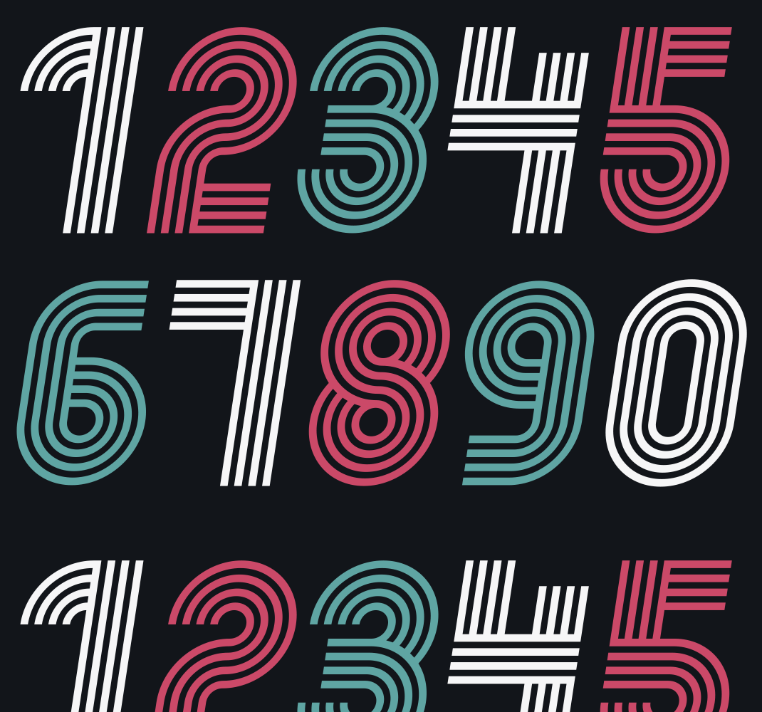 Number Pattern Design vintage wallpaper
