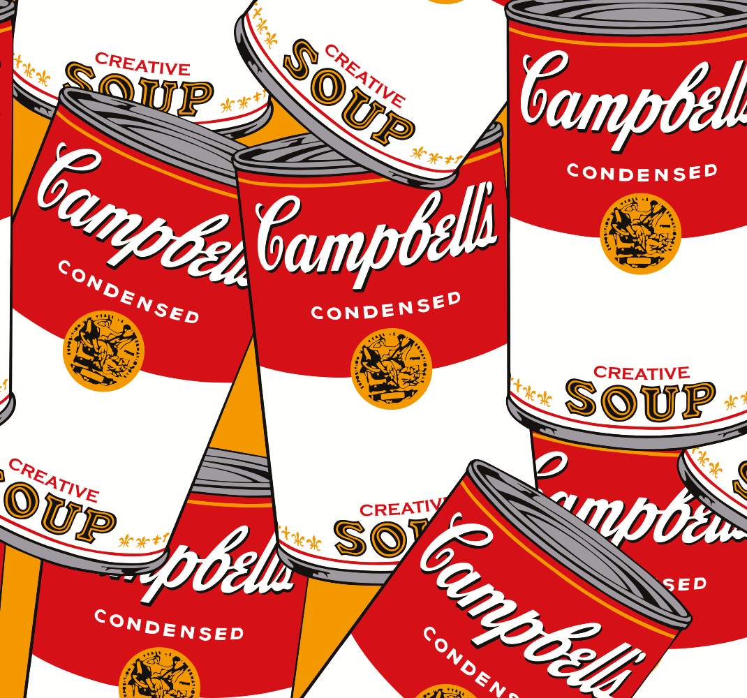 Campbells Andy Warhol art deco wallpaper