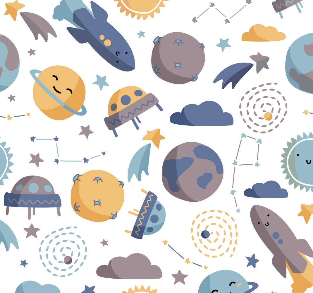 Space Kids Wallpaper - TenStickers