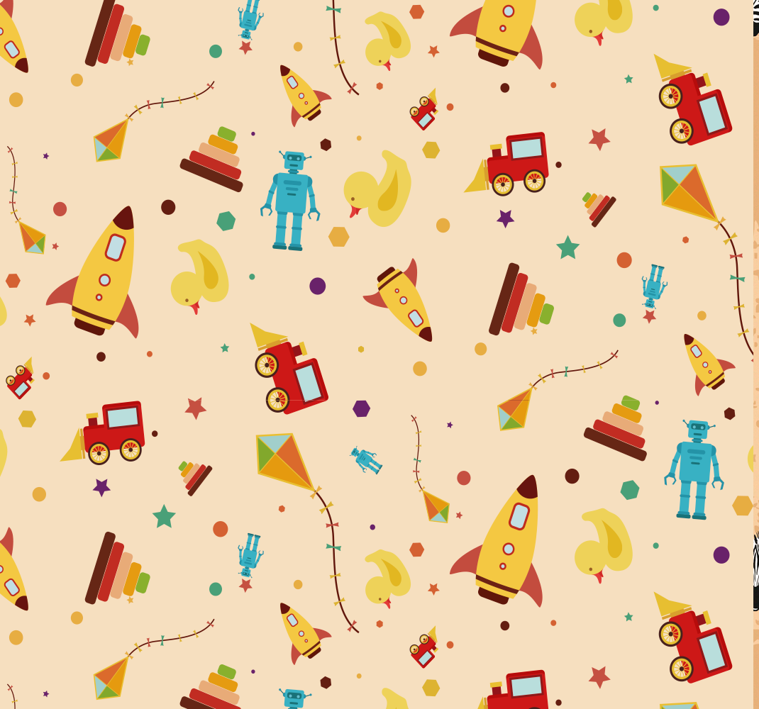 Vintage Toys Kids Wallpaper - TenStickers