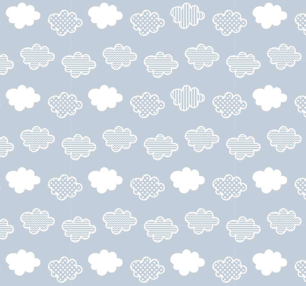 Blue Clouds Pattern Wallpaper - TenStickers
