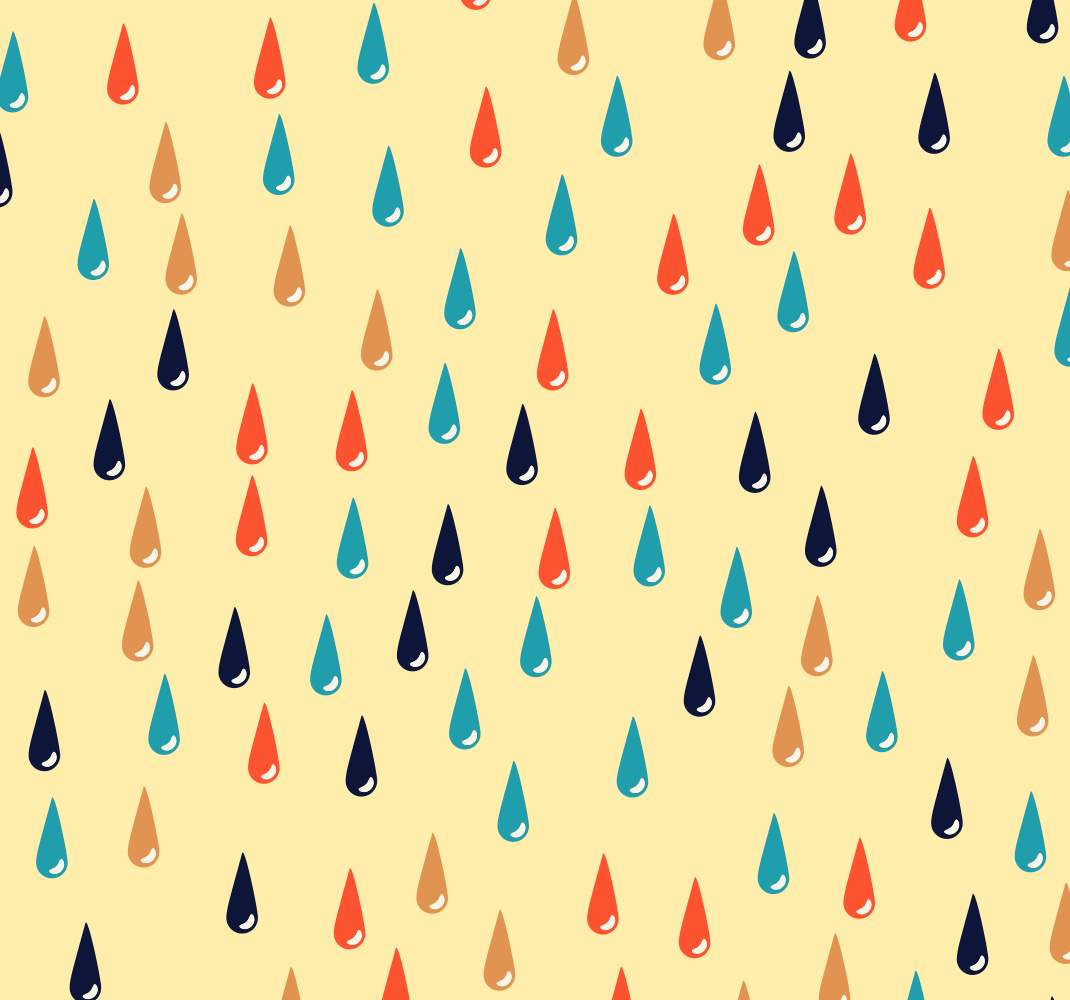 Colorful raindrops Kids Wallpaper - TenStickers