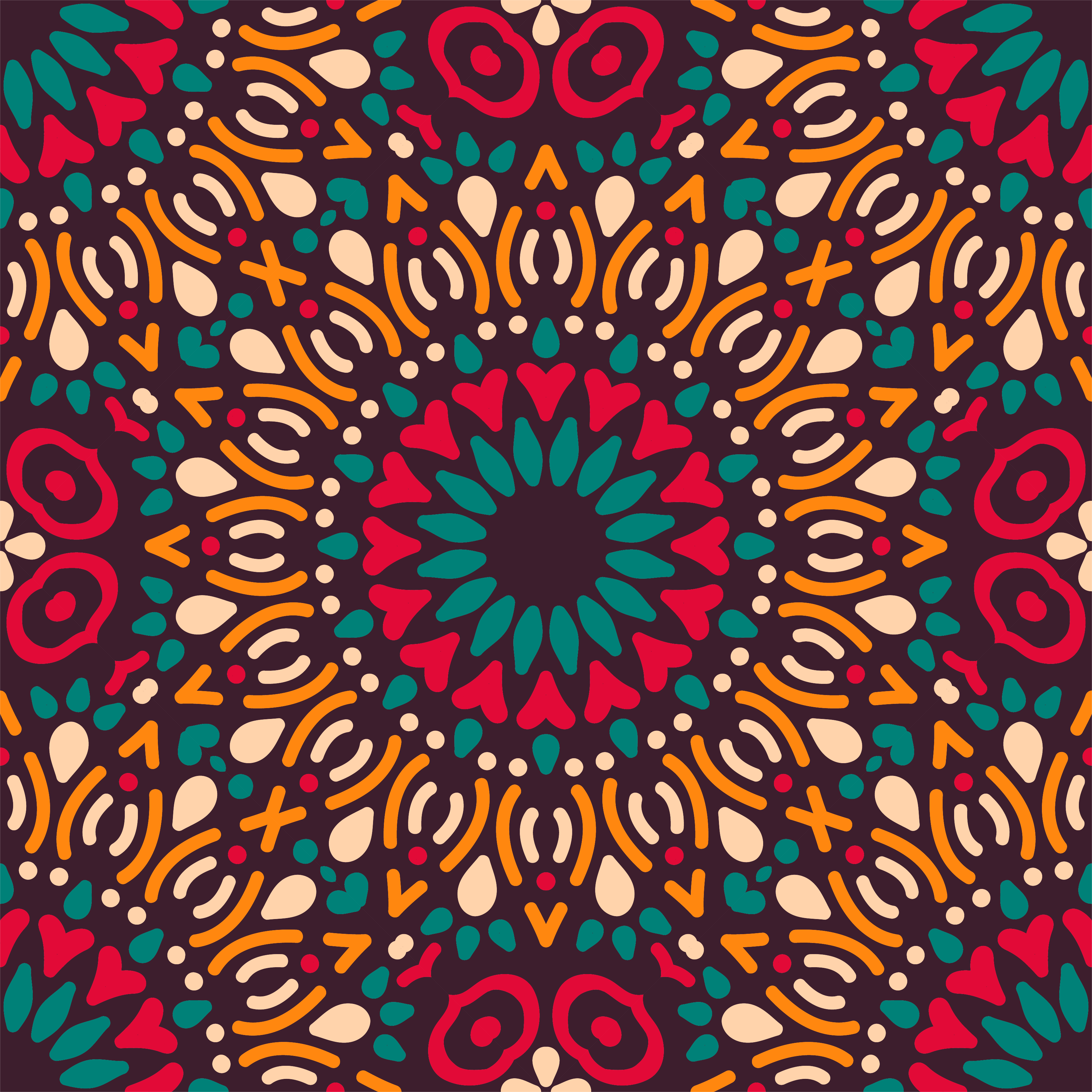 Tapet colorat mandala dormitor - TenStickers