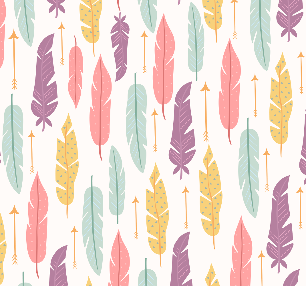 Colorful feather arrangement master bedroom wallpaper