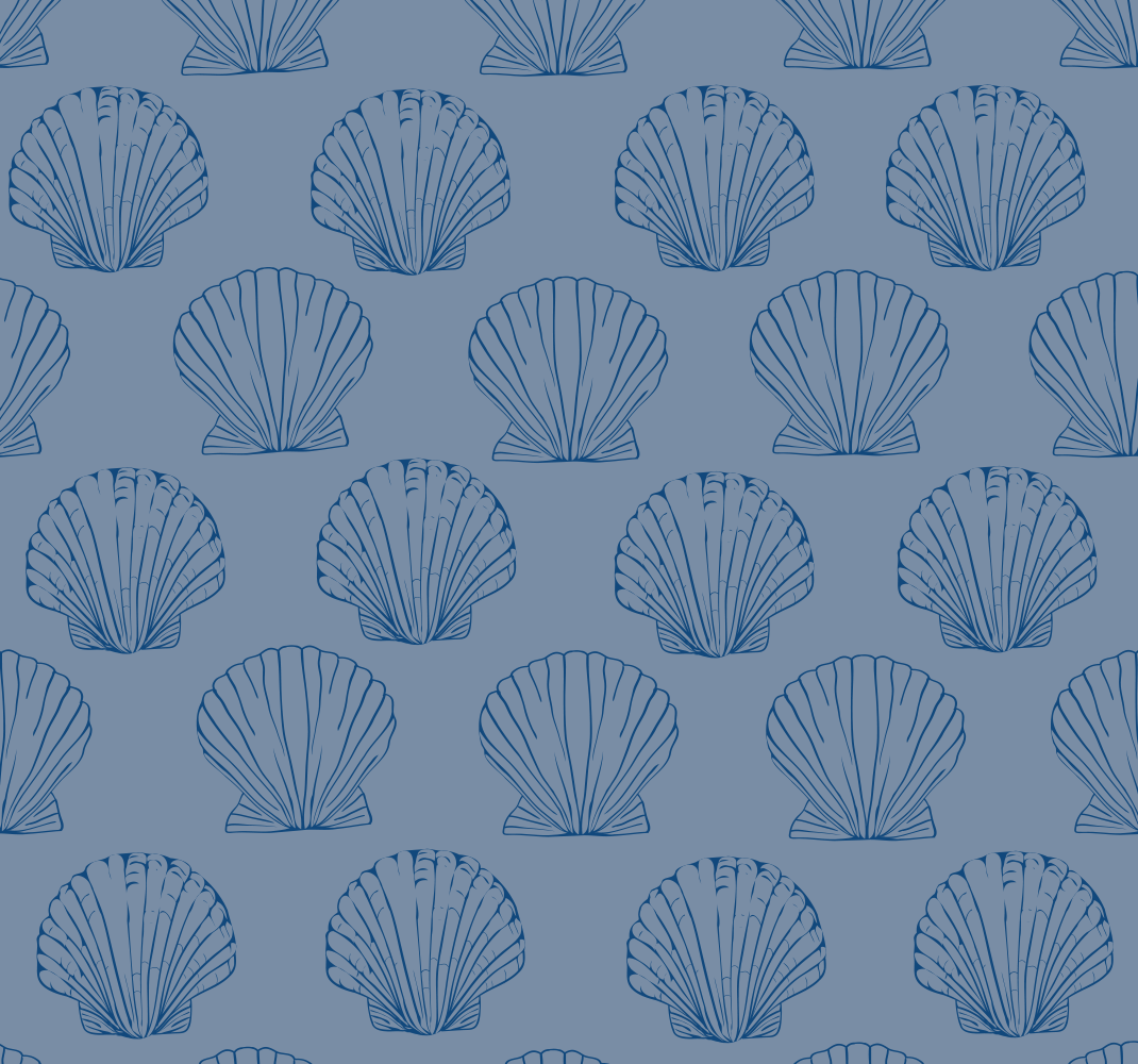 Seashell Blue Tones Seashell wallpaper - TenStickers