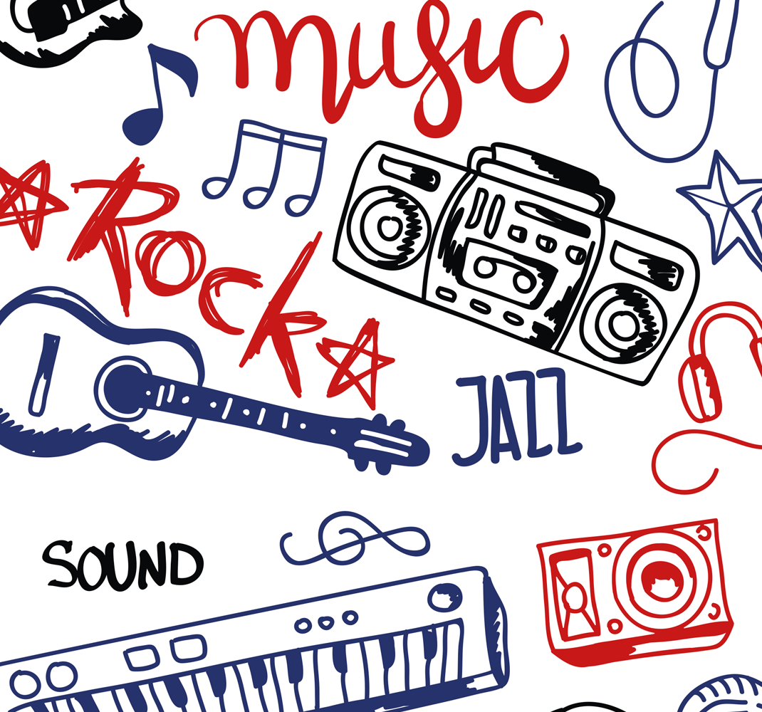 Music Elements lettering wallpaper