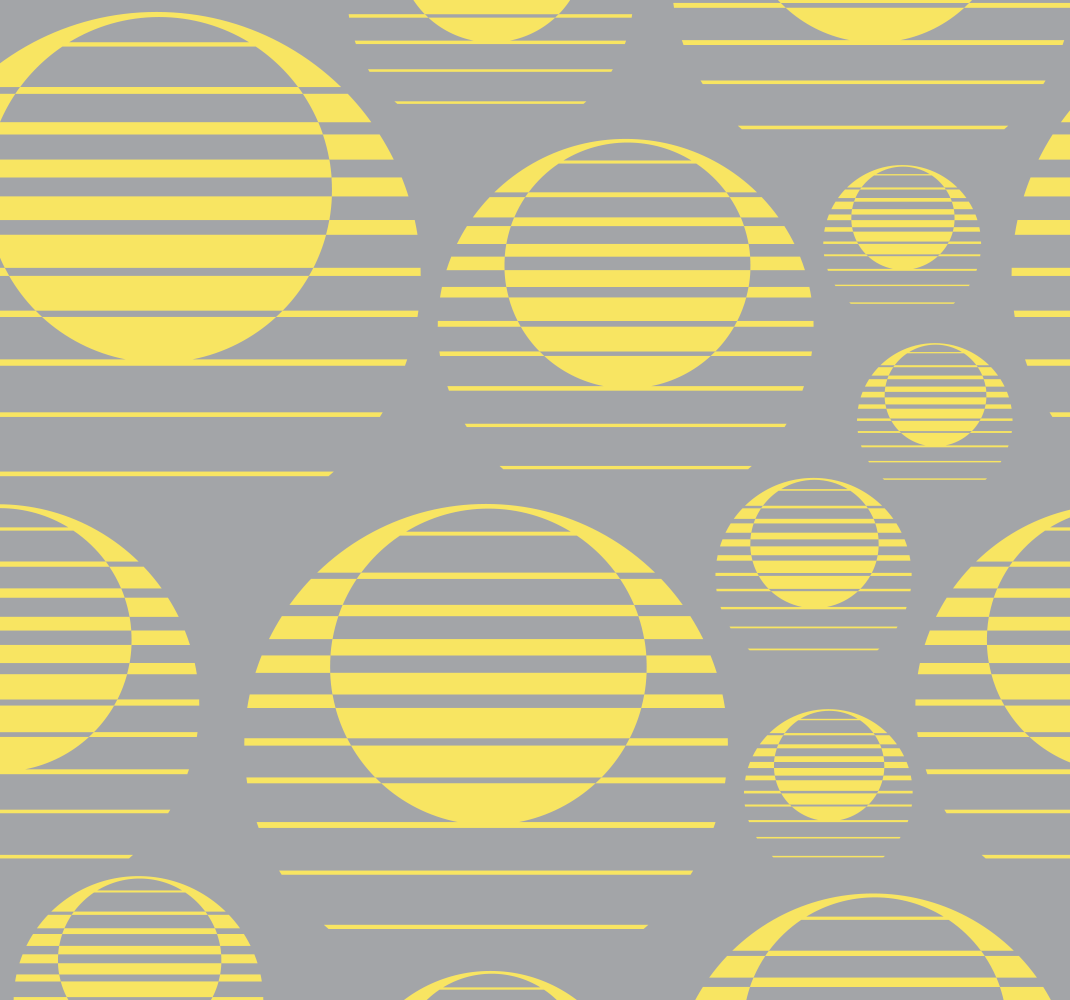 Retro Sun draw grey yellow Cool abstract wallpaper - TenStickers