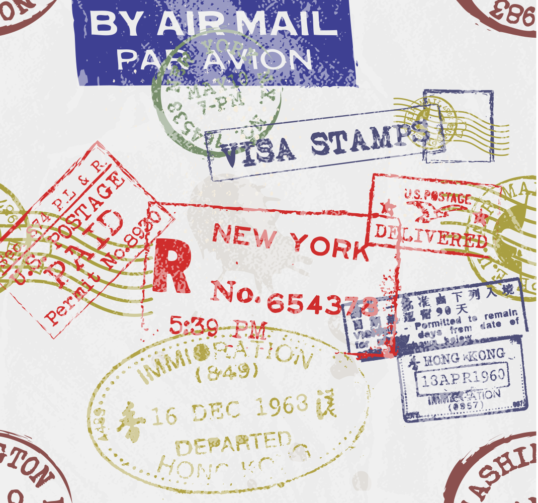 Vintage kartpostallar retro duvar kağıdı - TenStickers