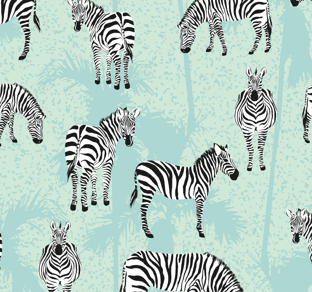 Zebra Safari pattern Cool animal wallpaper - TenStickers