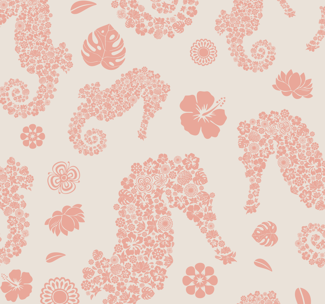 Seahorse Floral Pattern animal wallpaper