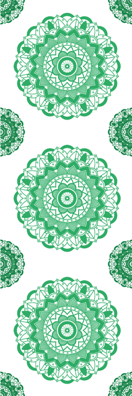 Grøn mandala blomst natur tapet - TenStickers