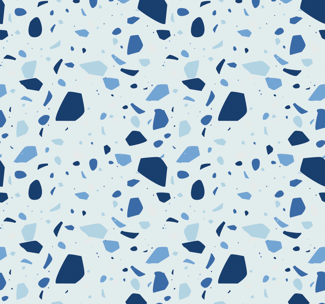 Papel pintado baño terrazzo color azul - TenVinilo