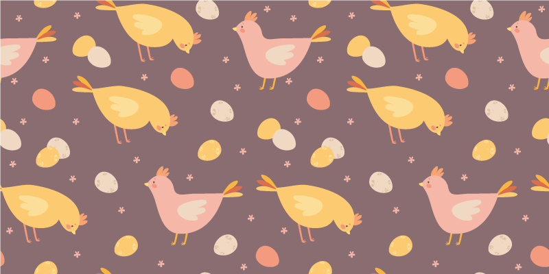 Playful Chickens Pattern cute animal wallpaper