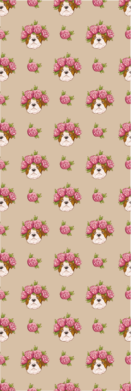 Floral Canine Motif wallpaper of a dog