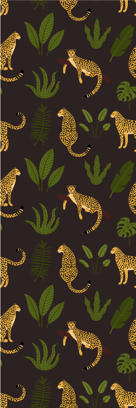 Löv och vild leopard lounge tapeter - Tenstickers