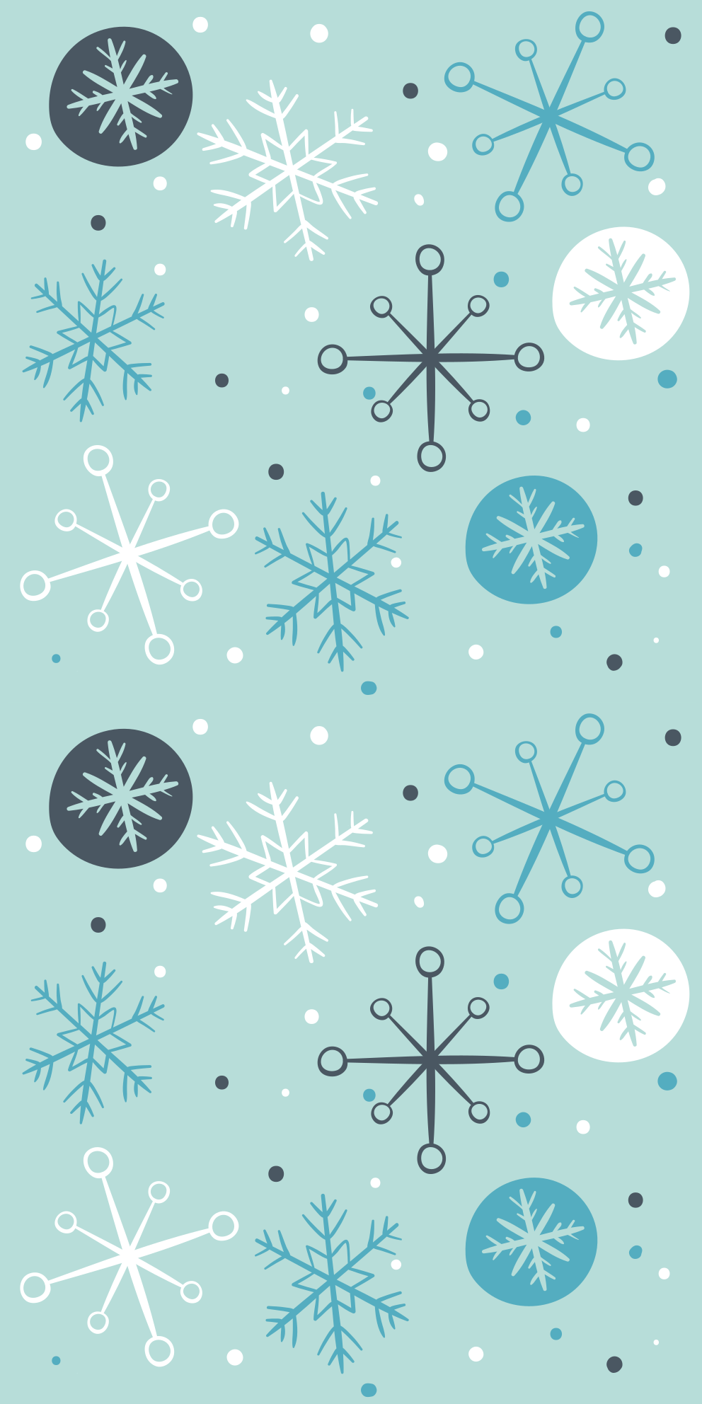 Papel mural navideño patrón de copo de nieve festivo