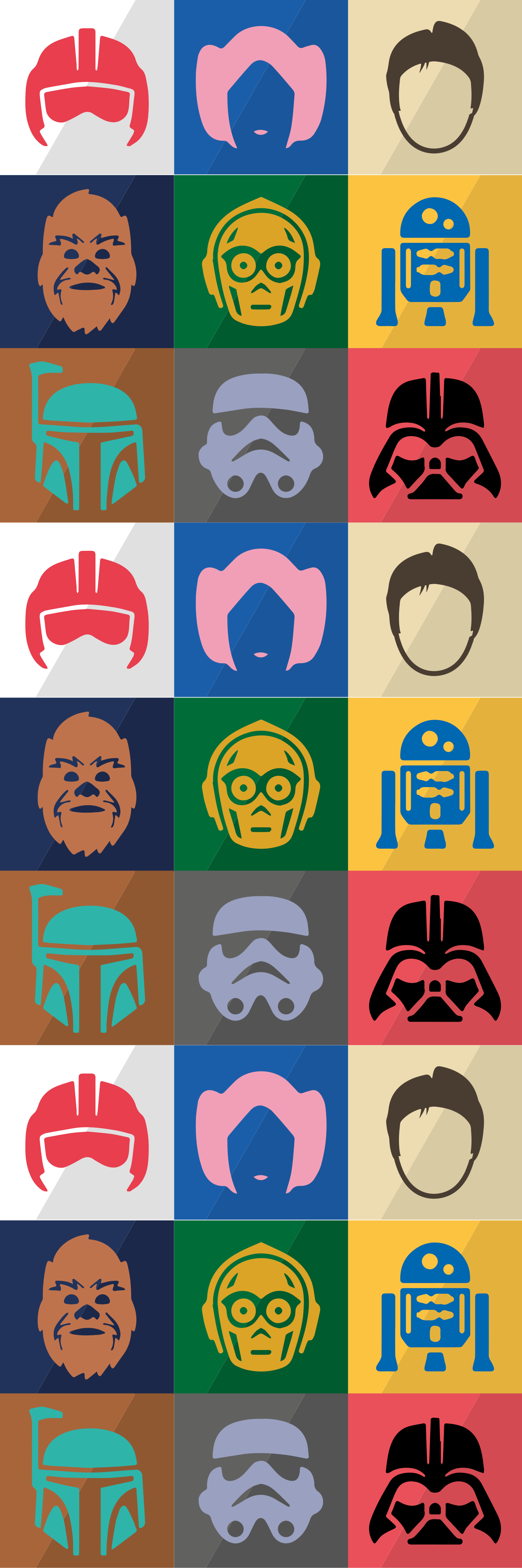 Iconic Character Grid art wallpaper