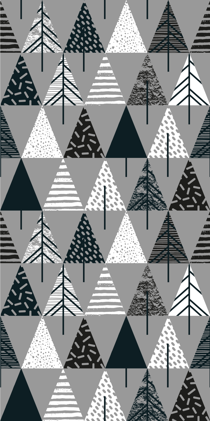 Scandinavian gray pattern triangle wallpaper