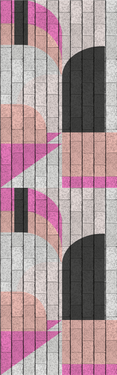 Abstract shapes on bricks modern wallpaper