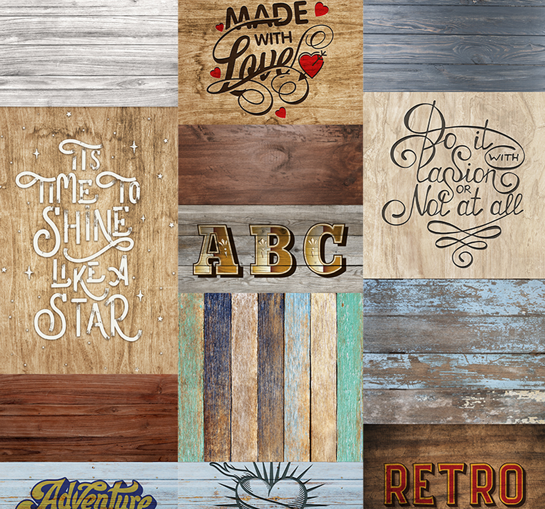Inspirational Wooden Lettering Style living room wallpaper