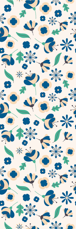 Floral Blue Pattern flowers wallpaper