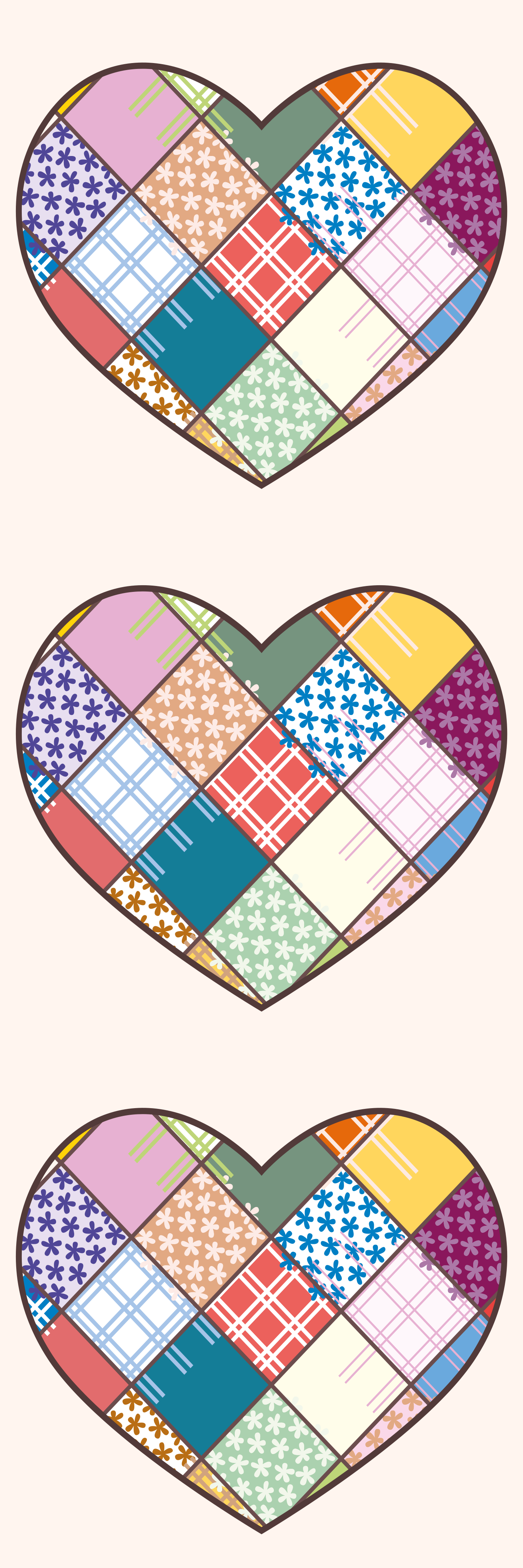 Patchwork Heart Design wallpaper flowery