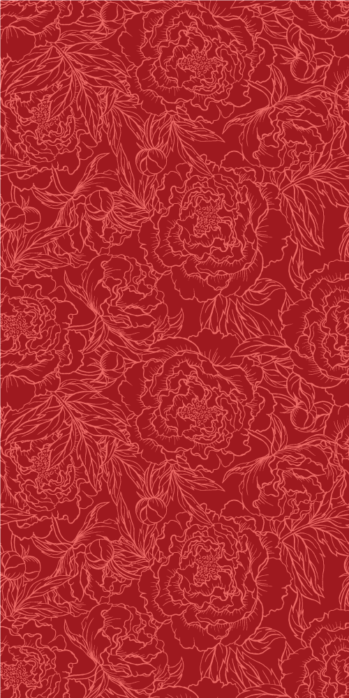Red Outline Roses Pattern flower wallpaper