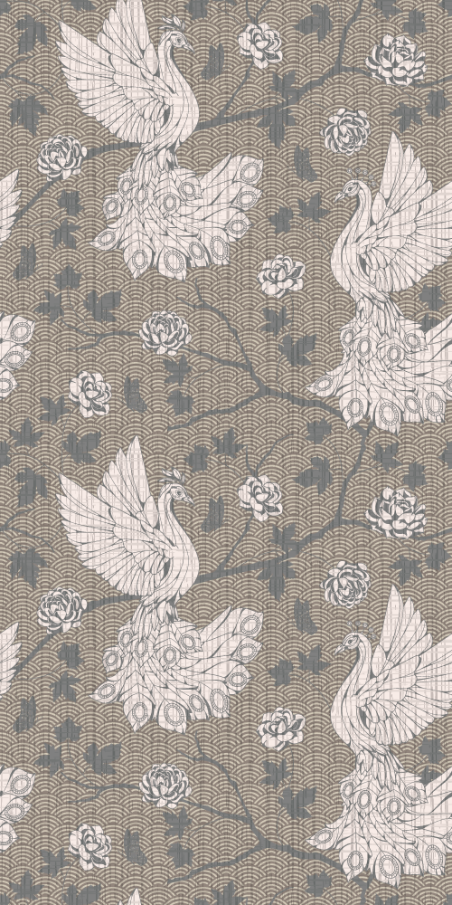 Elegant zwanen ontwerp behang vogels