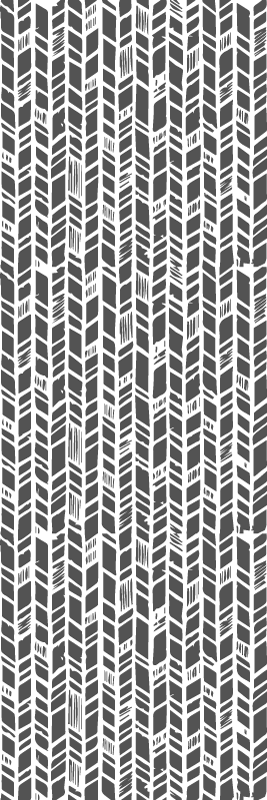 Stylised grey chevron entrance wallpaper