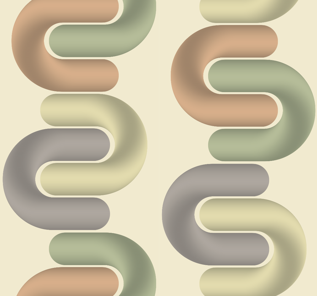 Curved shapes layer living room wallpaper