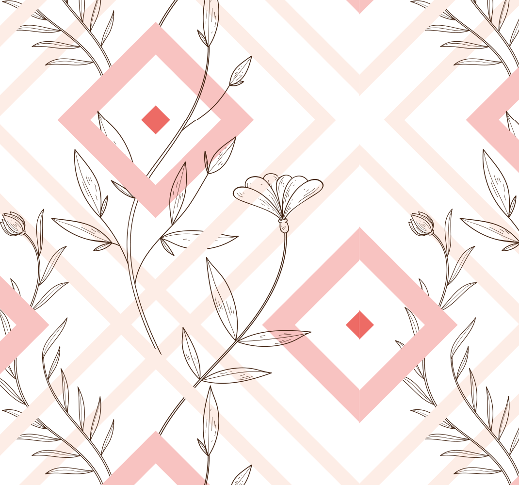 Floral Diamond Shapes wallpaper flowery