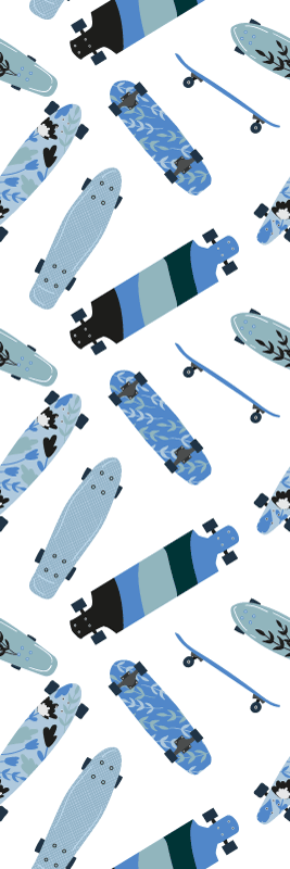 Skateboards pattern wallpaper - TenStickers
