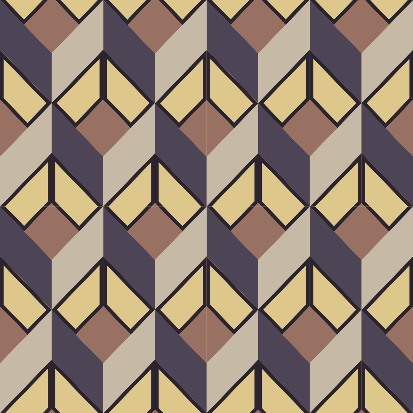 Retro design grey geometric living room wallpaper mural - TenStickers