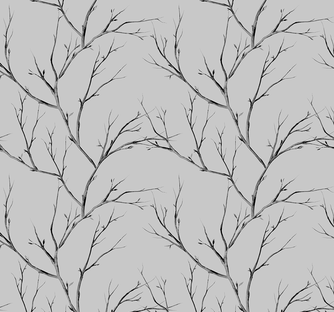 Fine grey trees Headboard wallpaper