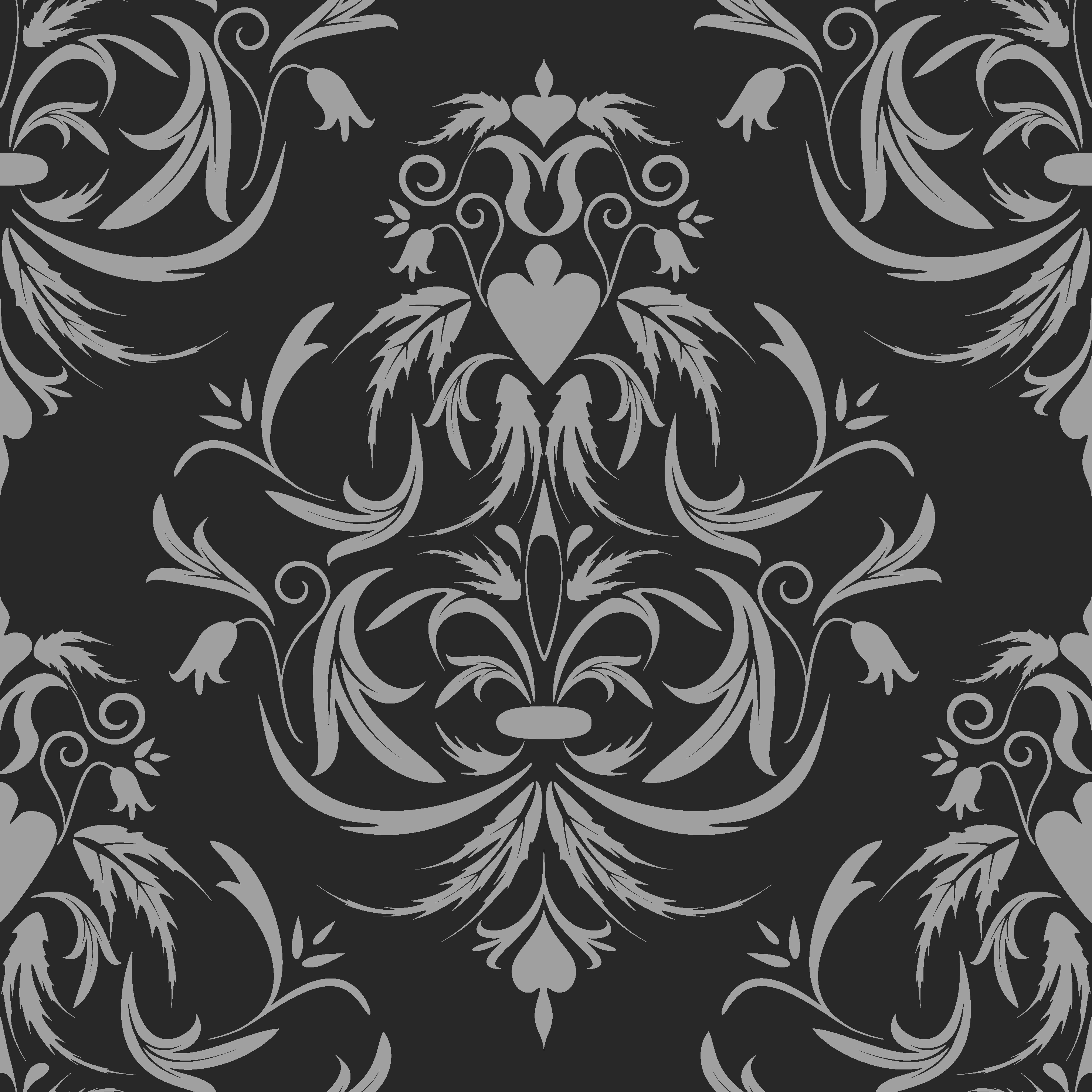 バロック壁紙 ダマスク模様