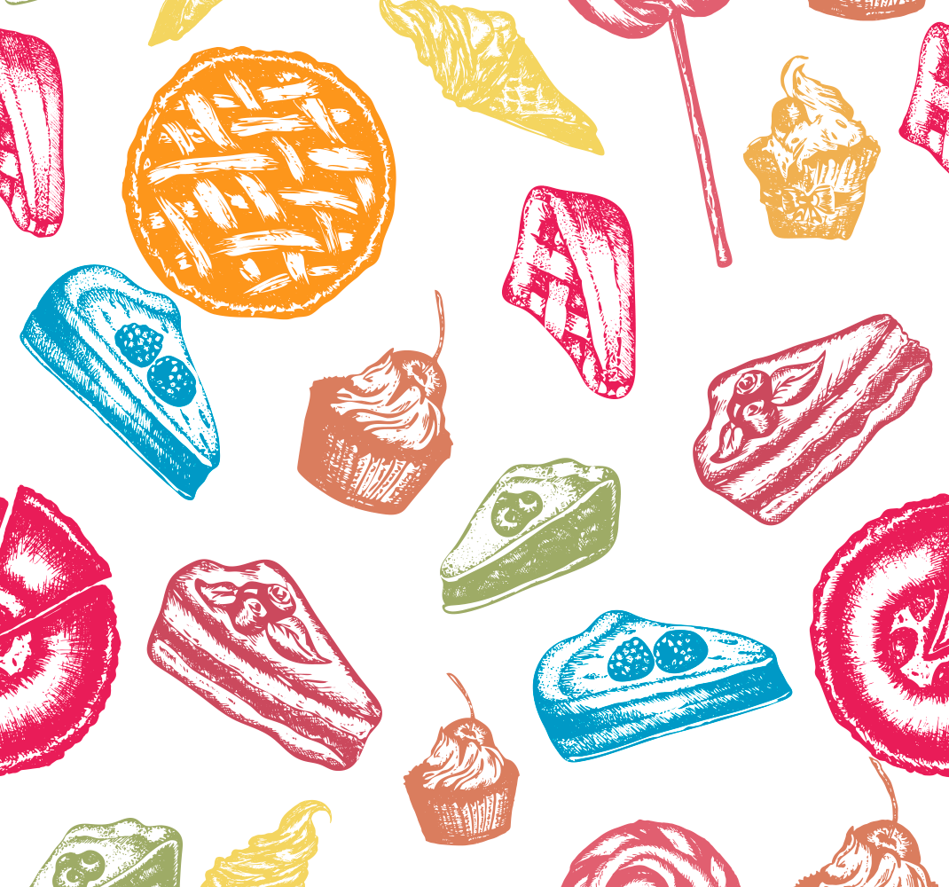 Sweet Treats Pattern kitchen wallpaper