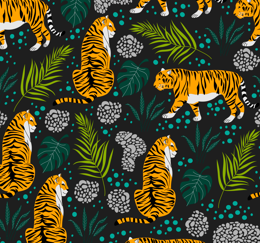 Tropical Tiger Pattern animal wallpaper