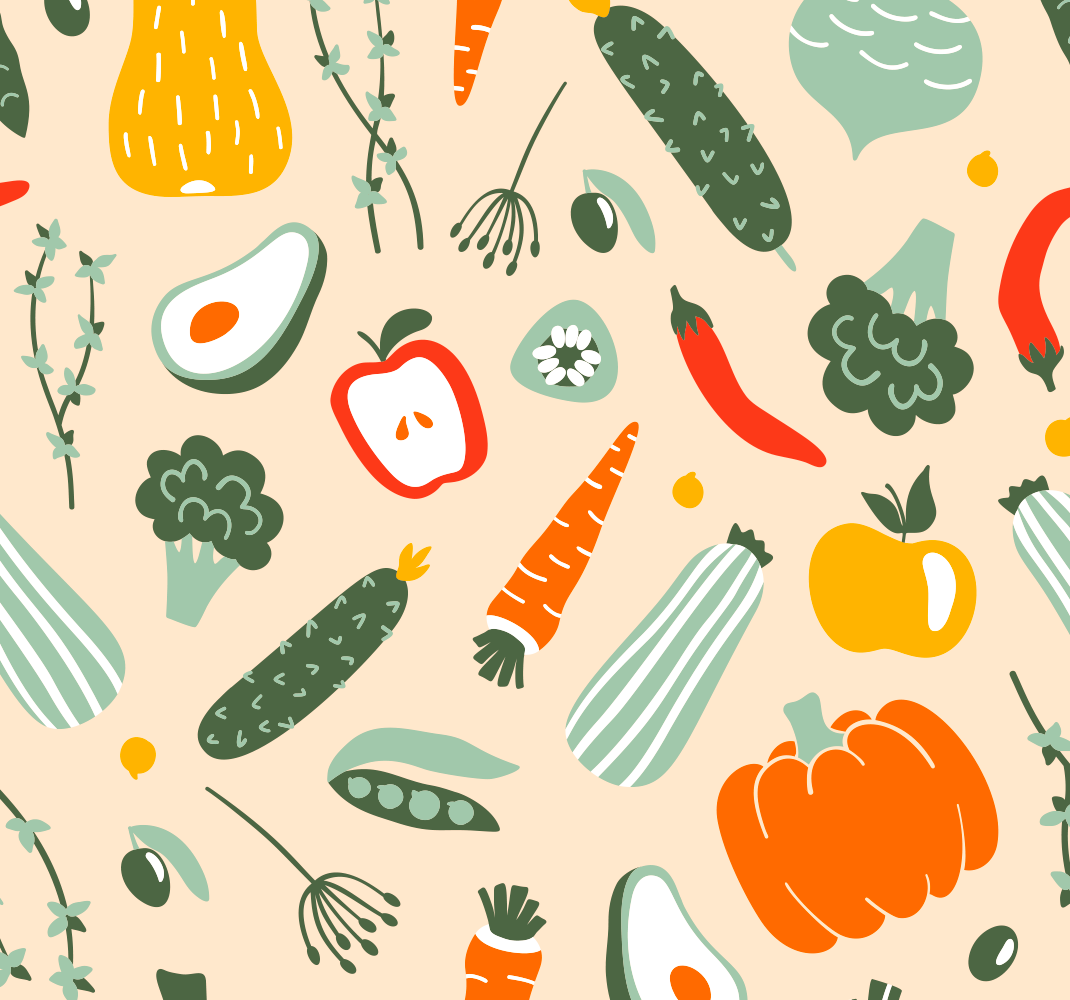Vegetable Pattern kitchen wallpaper