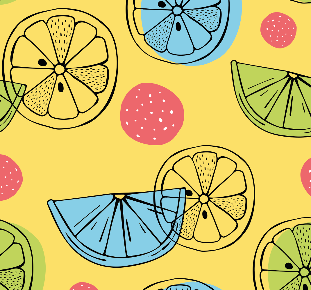 Citrus Slices Pattern kitchen wallpaper