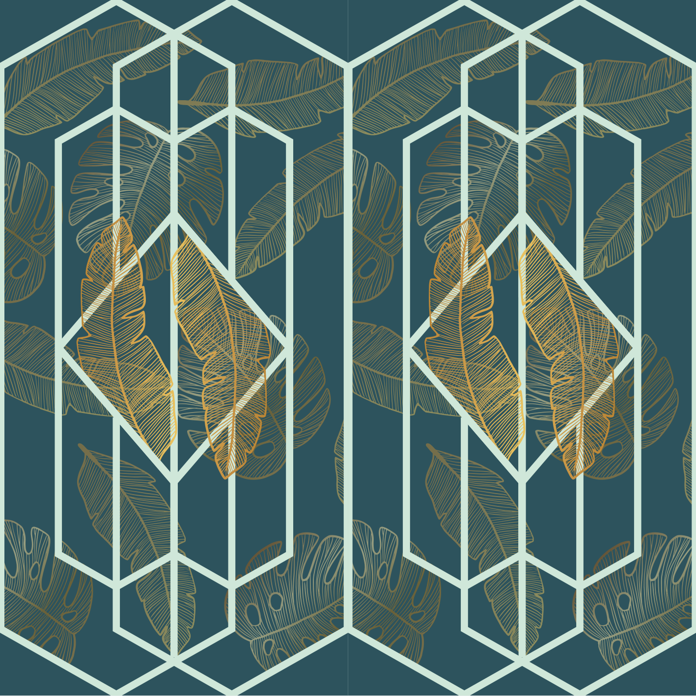 Tropical design geometric wallpaper