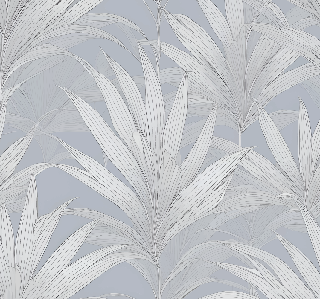 Palm leaves grey wallpaper
