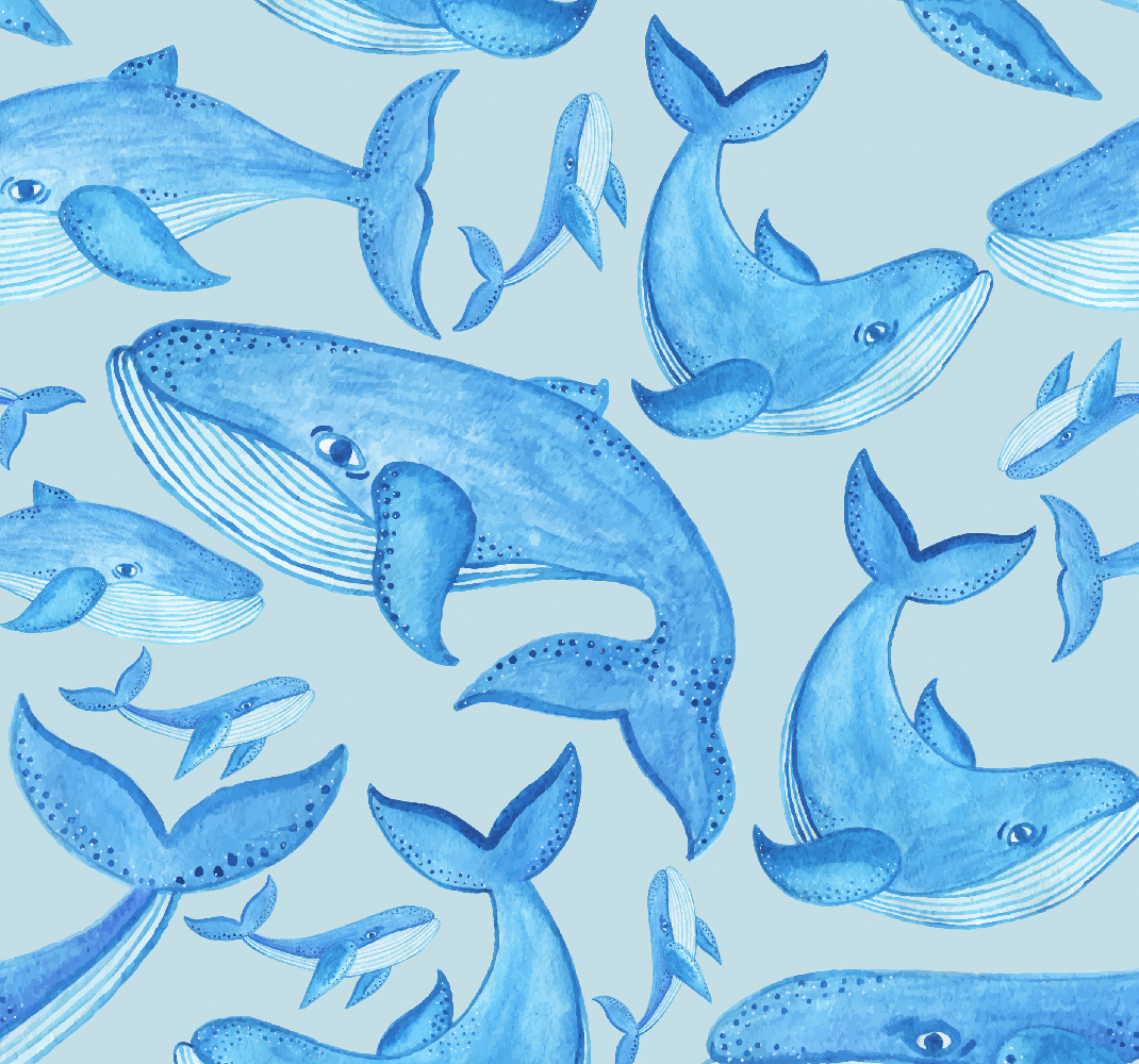 Aquatic Whale Patterns fishes wallpaper