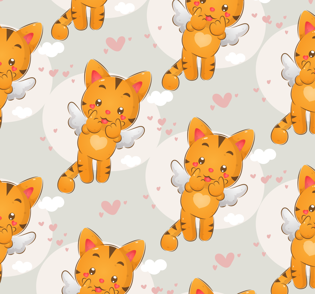 Angelic Cats Pattern cat wallpaper