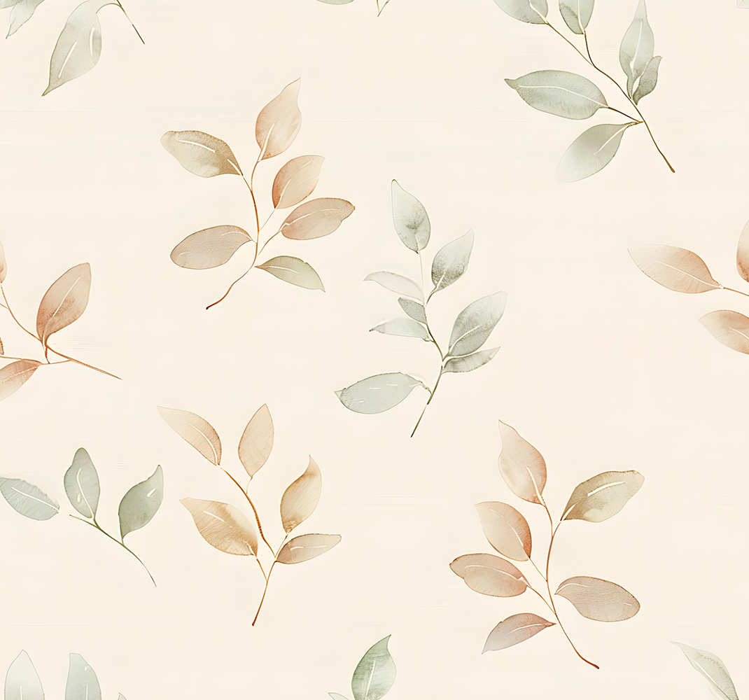 Papel mural recibidor diseño de hojas beige