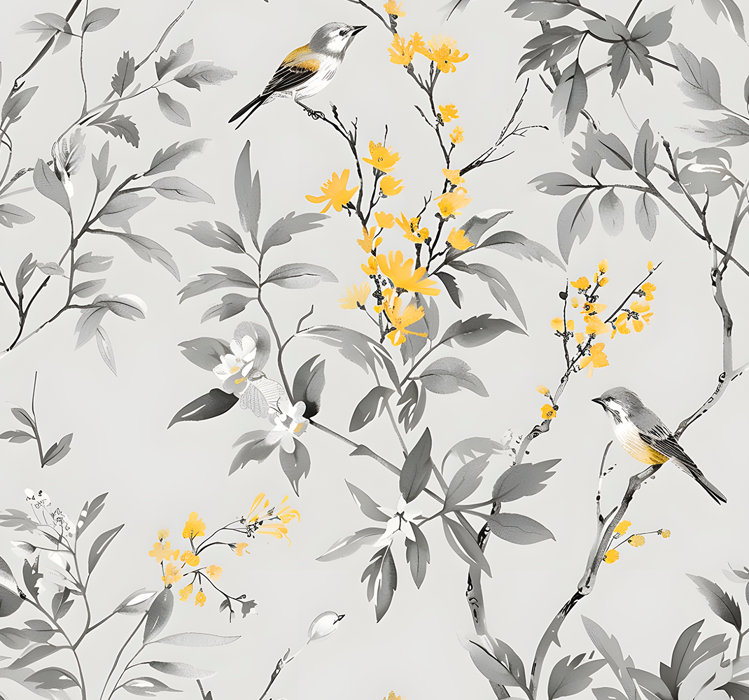 Gray forest design entrance wallpaper