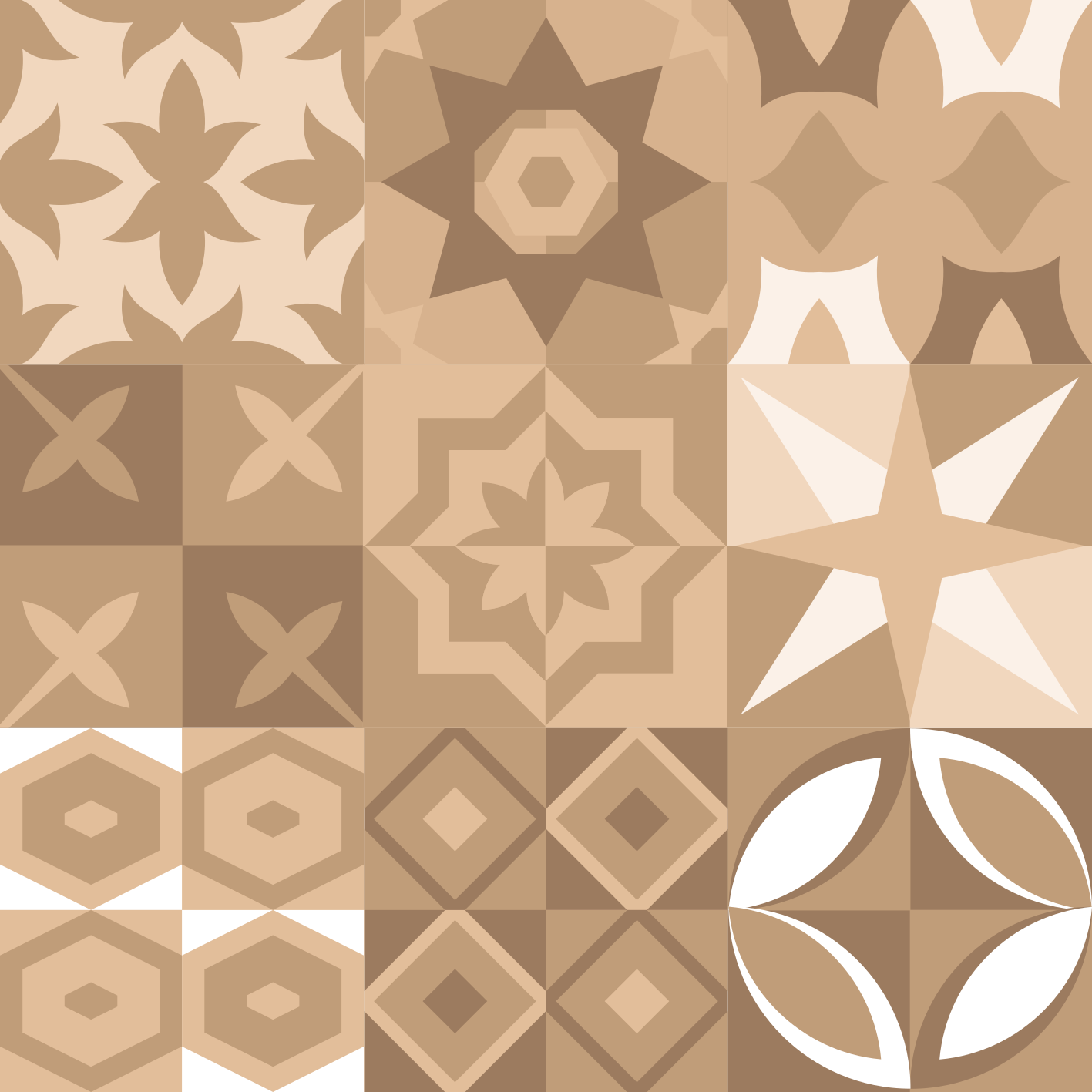 Papier peint carrelage beige motifs modernes
