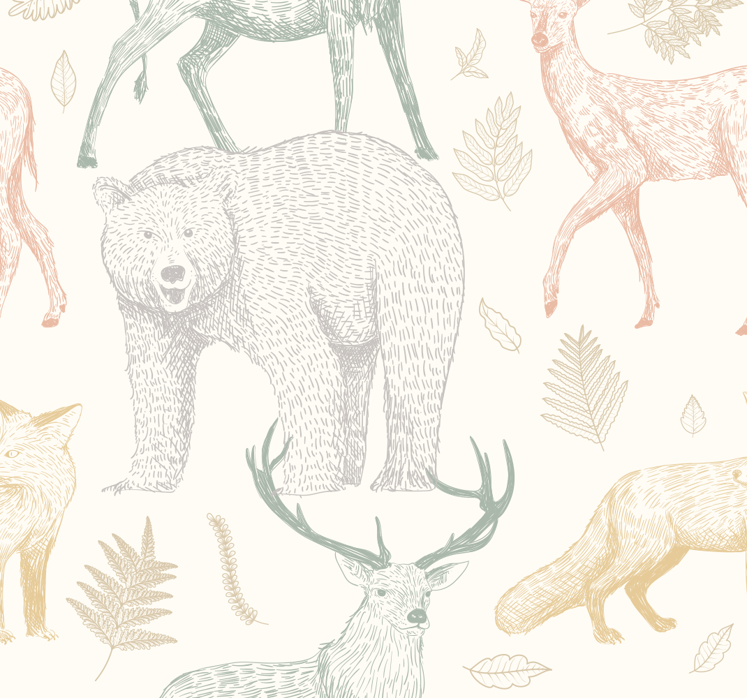 Minimalistic forest design animal wallpaper