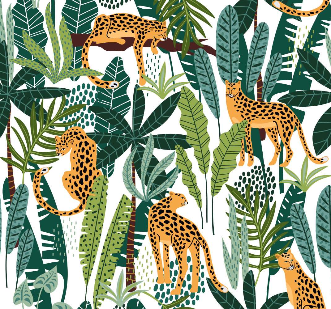 Tropical pattern animal wallpaper
