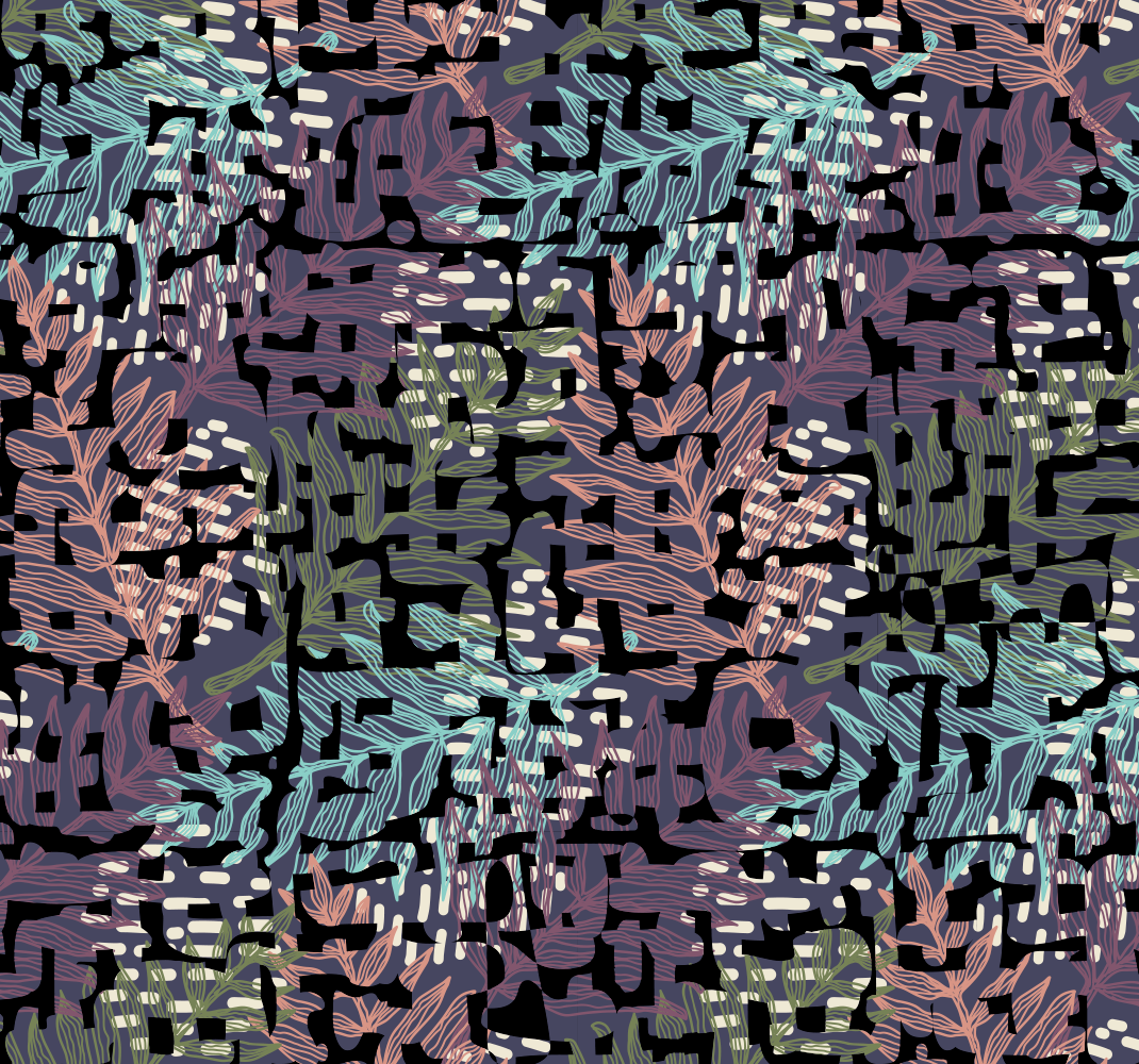 Digital Foliage Pattern leaf wallpaper